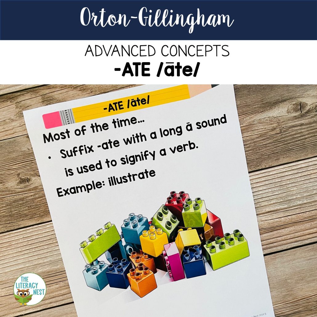 Suffix -ATE for Advanced Orton-Gillingham Activities - The Literacy Nest