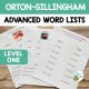 Decodable Word Lists & Sentences for ADVANCED Orton Gillingham Level 5 ...