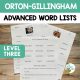 Decodable Word Lists & Sentences for Orton Gillingham Lessons Level 1 ...