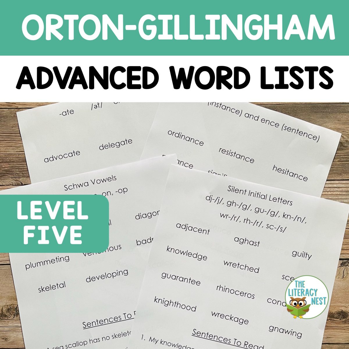 Decodable Word Lists & Sentences for ADVANCED Orton Gillingham Level 5 ...
