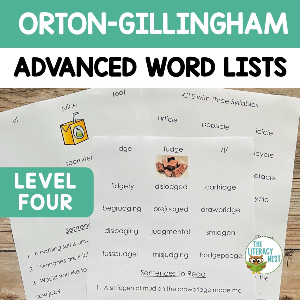 Decodable Word Lists and Sentences for ADVANCED Orton Gillingham Level ...