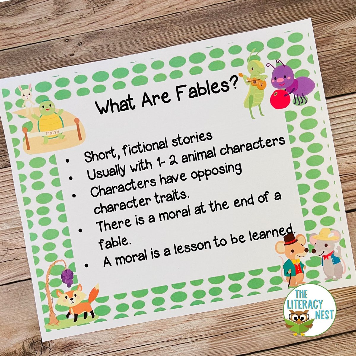 Aesop's Fables Literacy Activities, Graphic Organizers and Lapbook ...