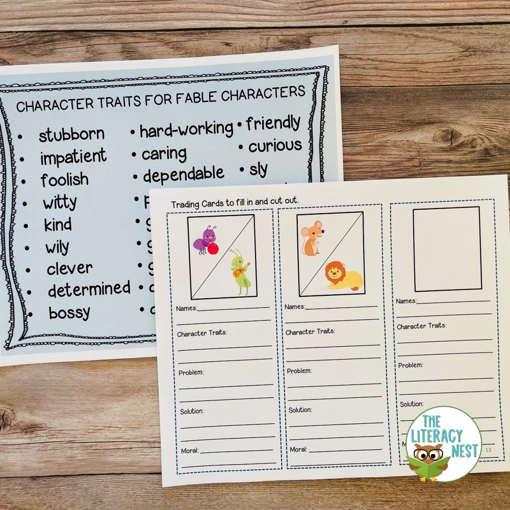 Aesop's Fables Literacy Activities, Graphic Organizers and Lapbook ...