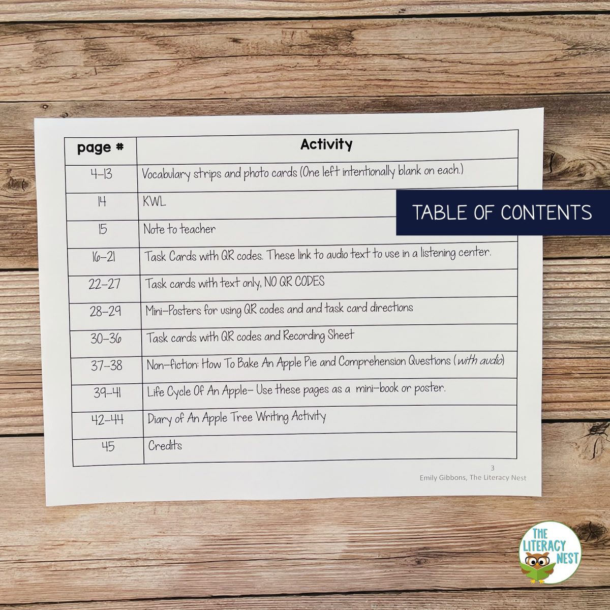 Nonfiction Task Cards Apple Life Cycle for Listening Center - The ...