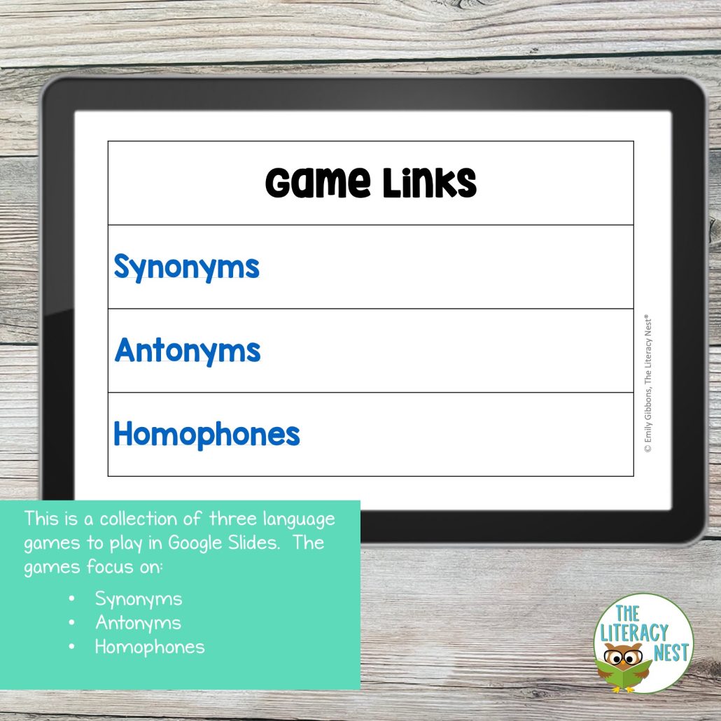 Synonyms, Antonyms, and Homophones Digital Activities - The Literacy Nest