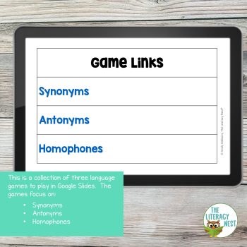 Synonyms, Antonyms, and Homophones Digital Activities - The Literacy Nest