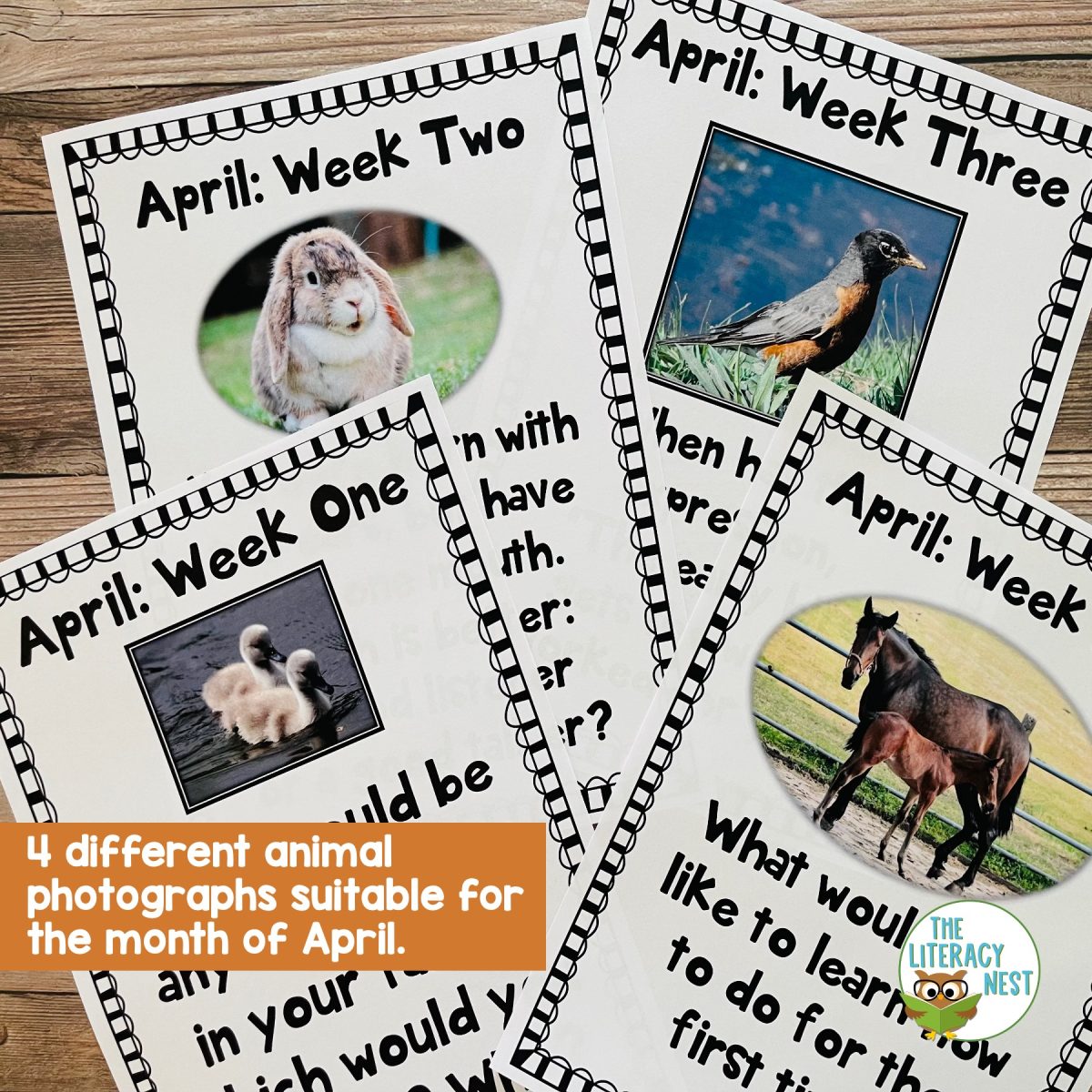 Animal Picture Writing Prompts for April Literacy Centers - The ...