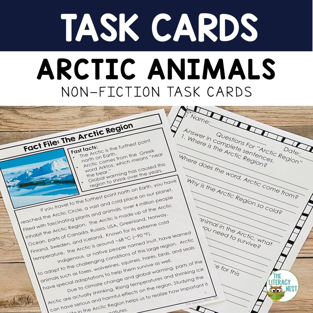 Task Cards Arctic Animals Informational Text Activity Set - The ...