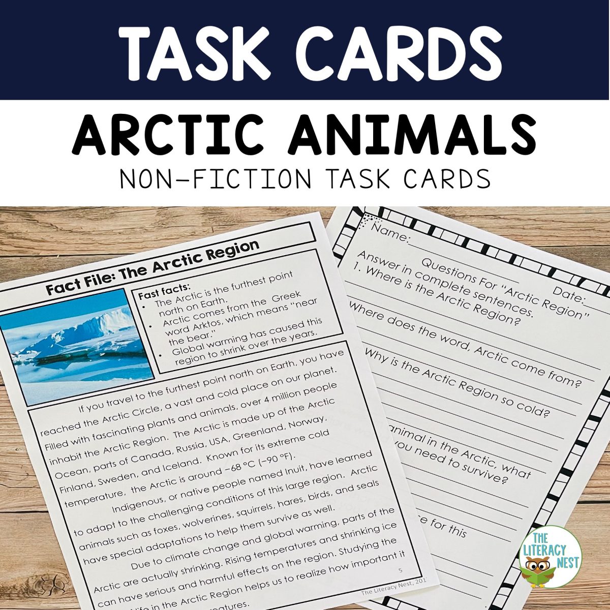 Task Cards Arctic Animals Informational Text Activity Set - The ...
