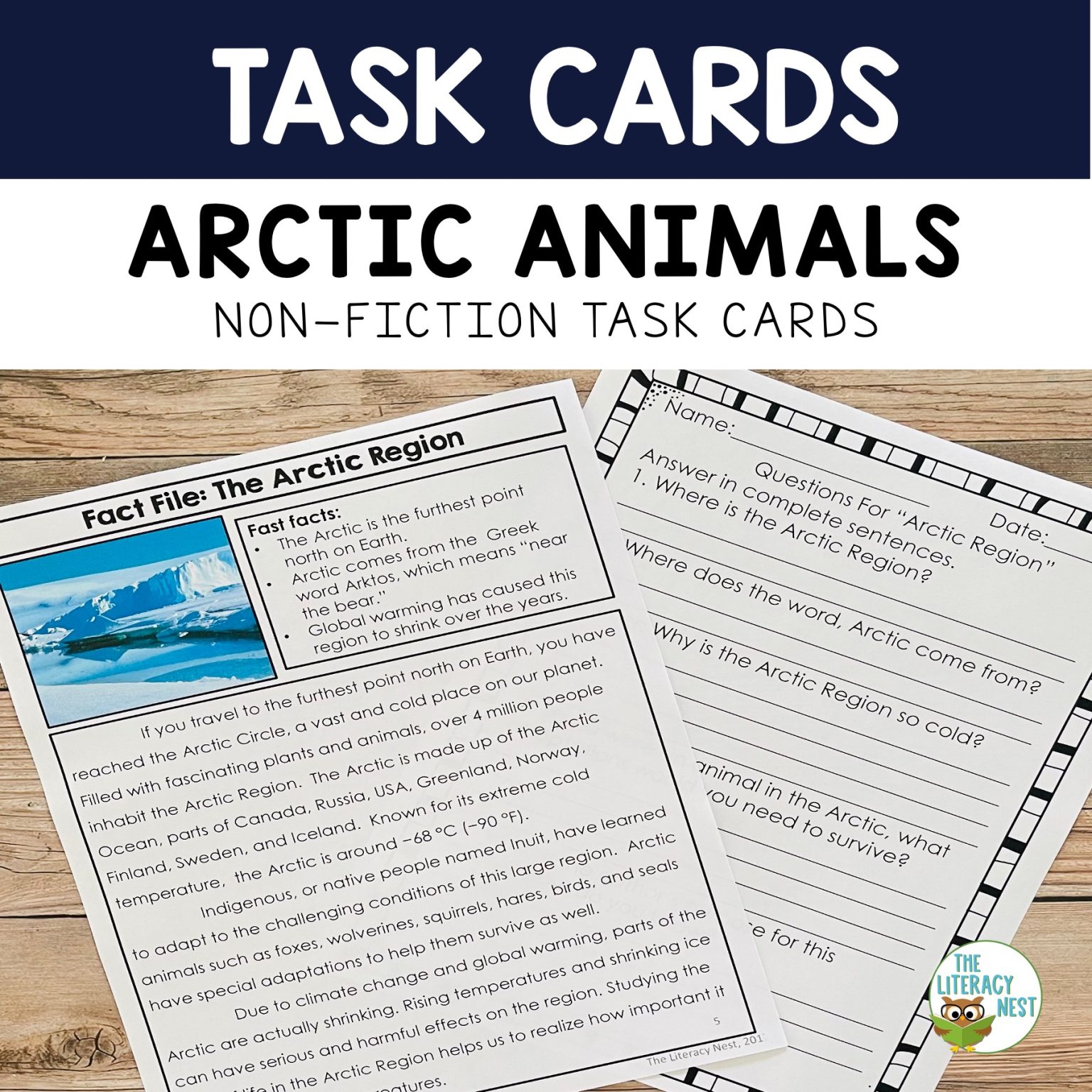Task Cards Arctic Animals Informational Text Activity Set - The ...