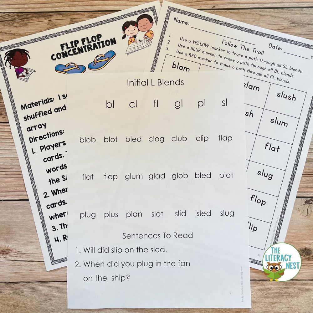 Consonant Blends Worksheets and Activities BUNDLE for Orton-Gillingham ...