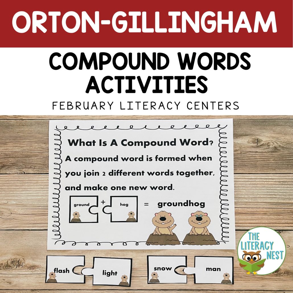 Groundhog Day Compound Words Activities for February Literacy Centers ...