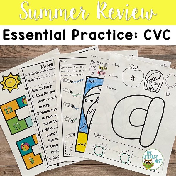 Summer Review: CVC | Phonics Packs Activities Words Worksheets - The ...