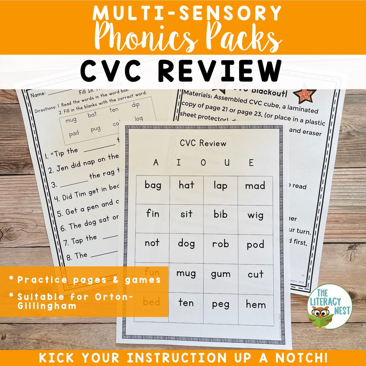 Phonics Packs: CVC | Multisensory Practice Orton-Gillingham Resources ...