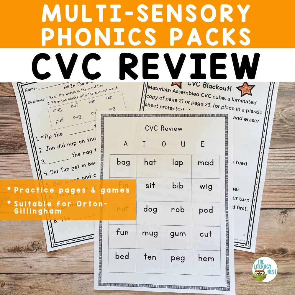 Phonics Packs: CVC | Multisensory Practice Orton-Gillingham Resources ...