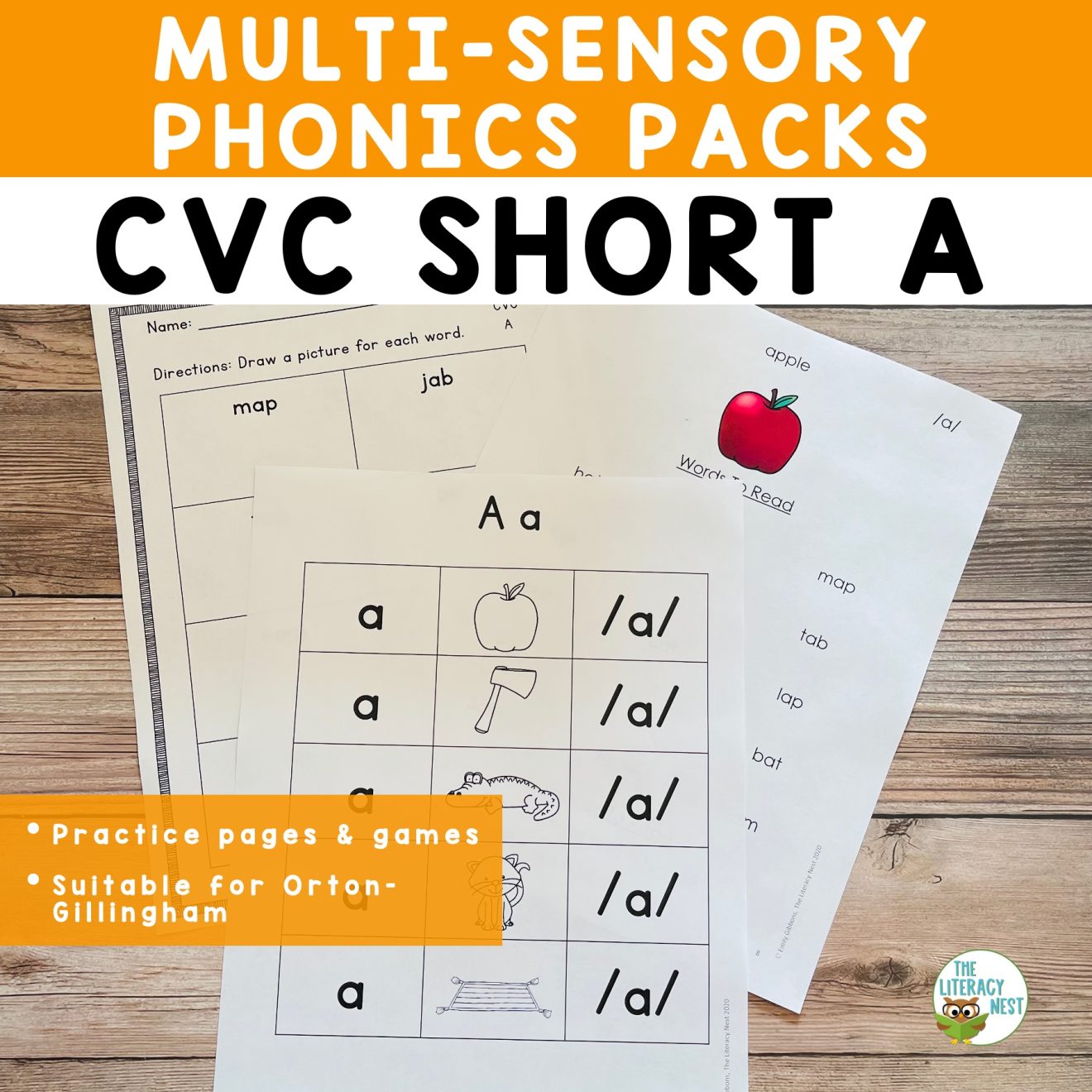 CVC Short A Phonics Activities for Orton-Gillingham Lessons - The ...