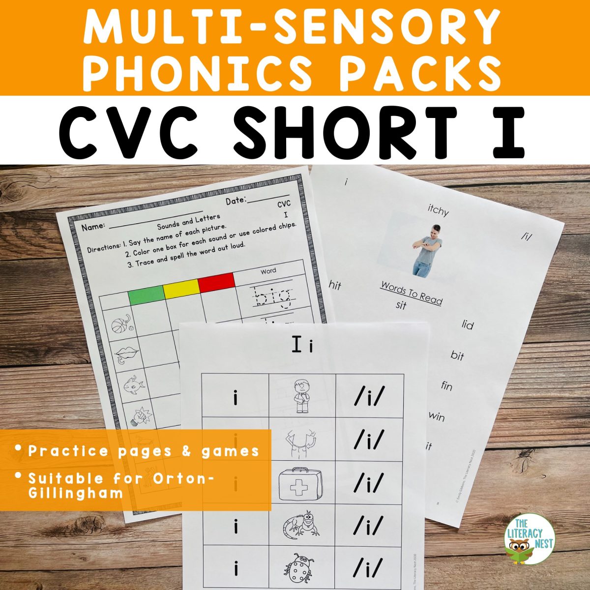 CVC Short I Phonics Activities for Orton-Gillingham Lessons - The ...