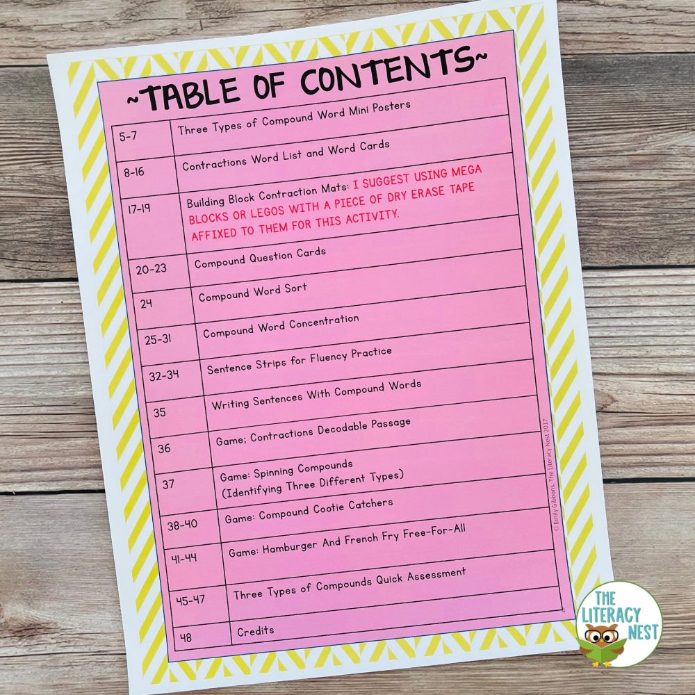 Compound Words Practice and Games Literacy Activity - The Literacy Nest