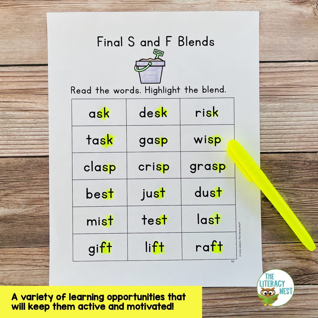 Consonant Blends Summer Worksheets and Activities - The Literacy Nest