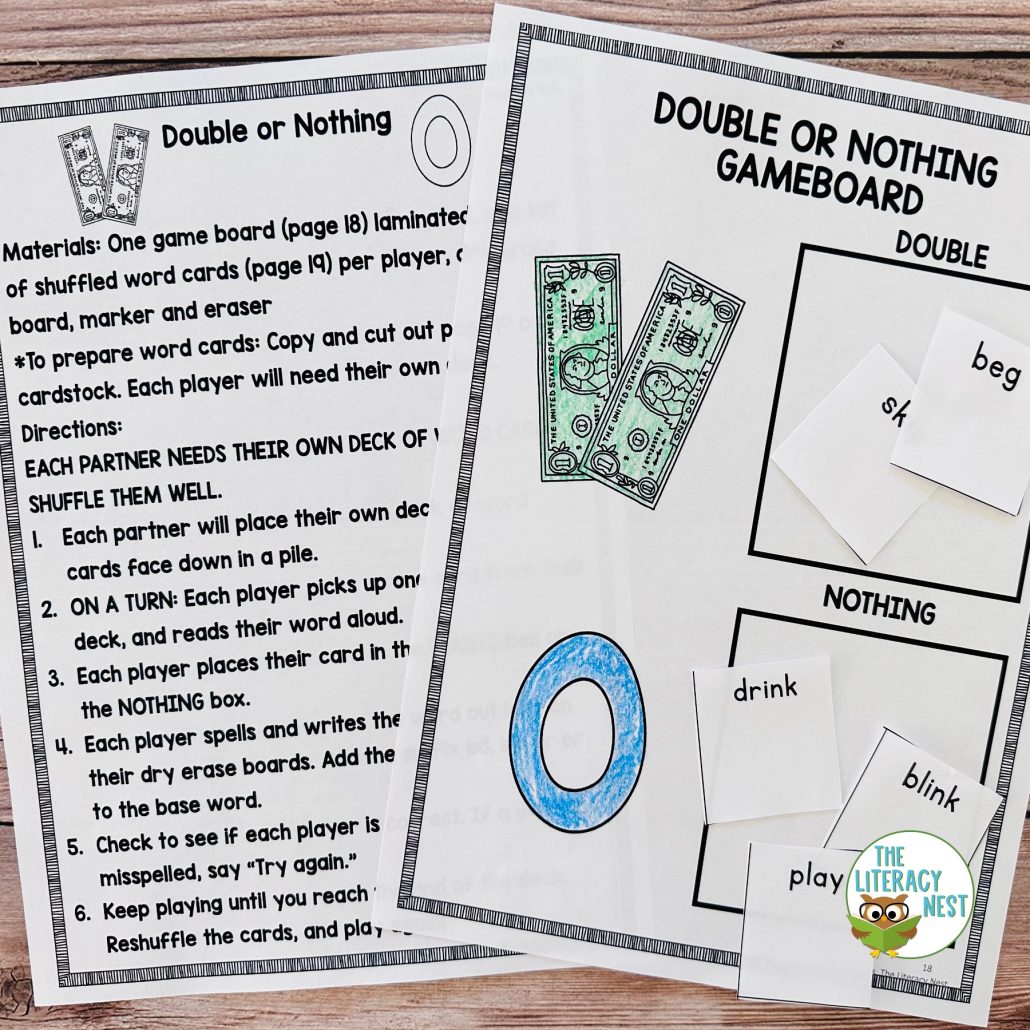 The Doubling Rule Phonics Activities for Orton Gillingham Lessons - The ...