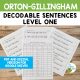 Orton-Gillingham Decodable Sentences Level One - The Literacy Nest