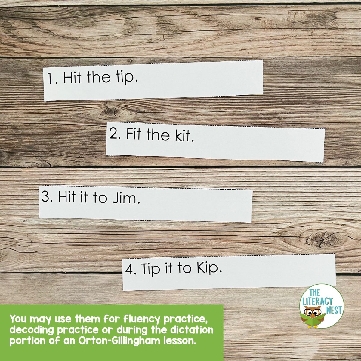 Orton-Gillingham Decodable Sentences Level One - The Literacy Nest