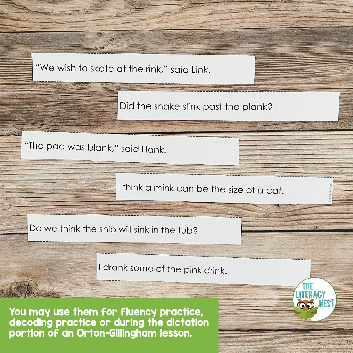 Orton-Gillingham Decodable Sentences Level Two - The Literacy Nest