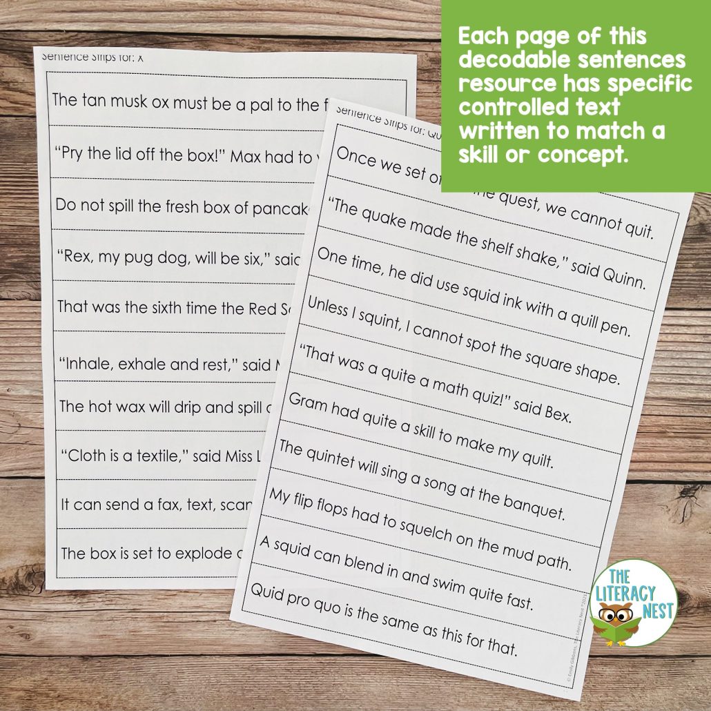 Orton-Gillingham Decodable Sentences Level Two - The Literacy Nest