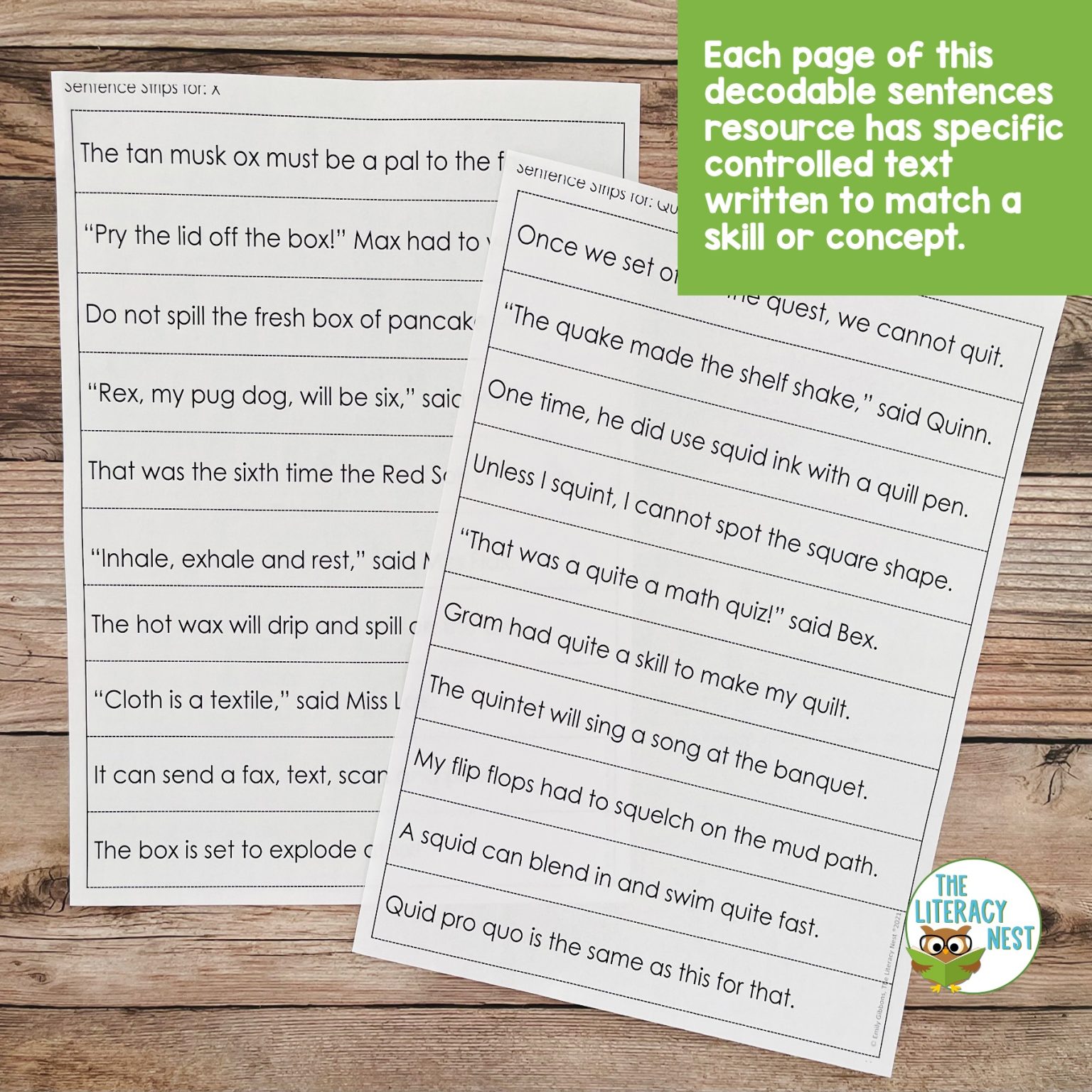 Orton-Gillingham Decodable Sentences Level Two - The Literacy Nest