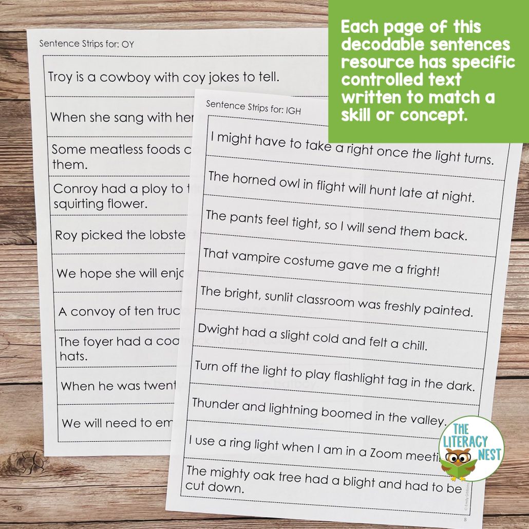 Orton-Gillingham Decodable Sentences Level Three - The Literacy Nest