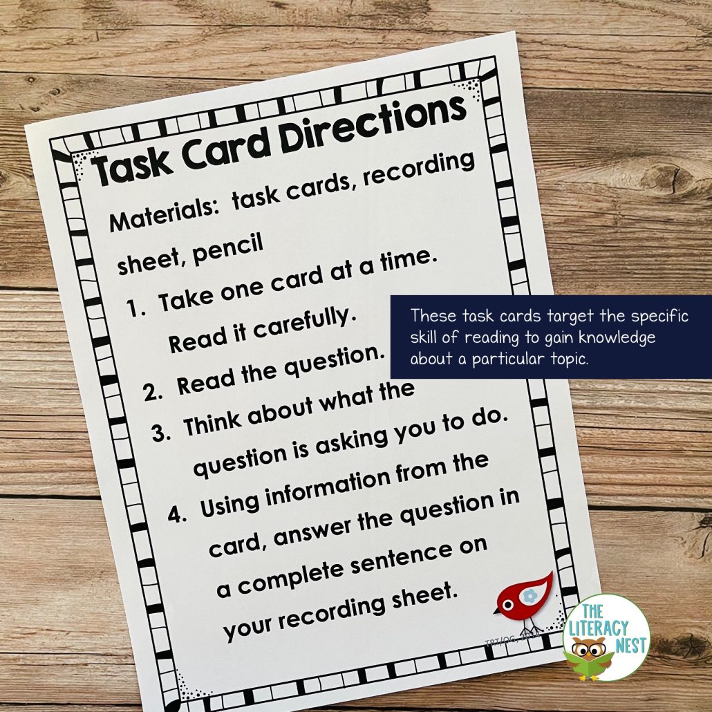 Task Cards Winter Solstice Informational Text Activity - The Literacy Nest