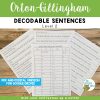 Decodable Sentences for Orton-Gillingham Lessons Level Two - The ...