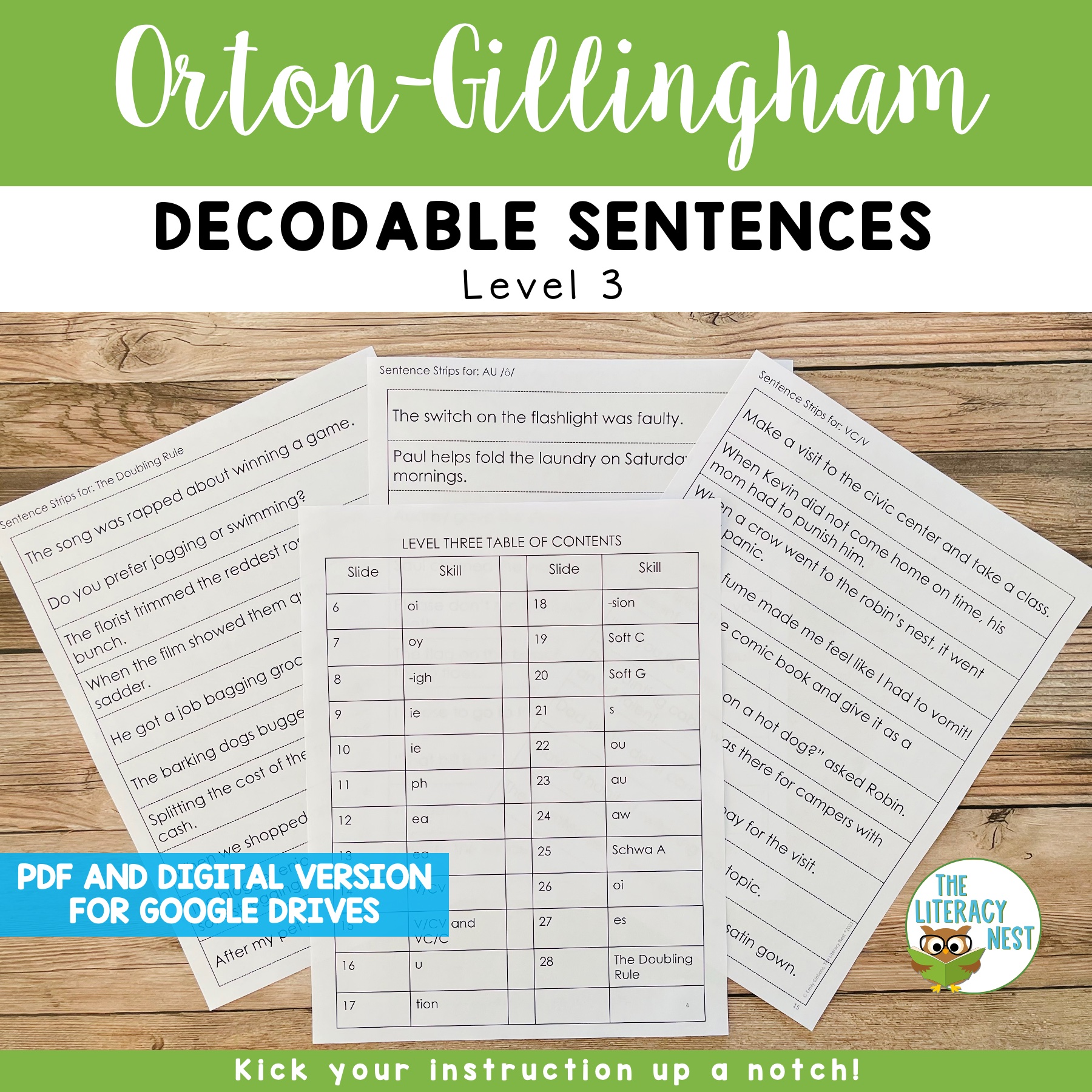 Decodable Sentences for Orton-Gillingham Lessons Level Three - The ...