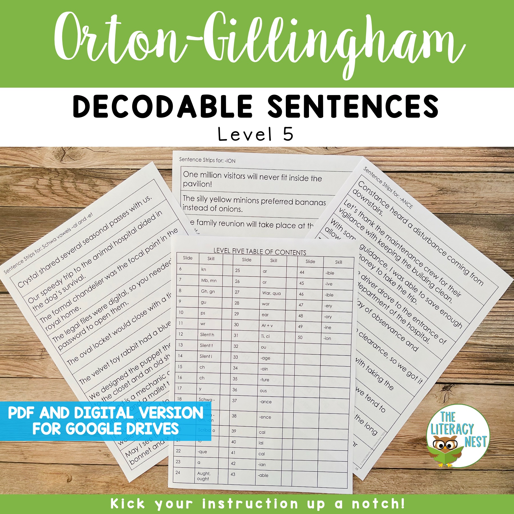 Decodable Sentences for Orton-Gillingham Lessons Level Five - The ...