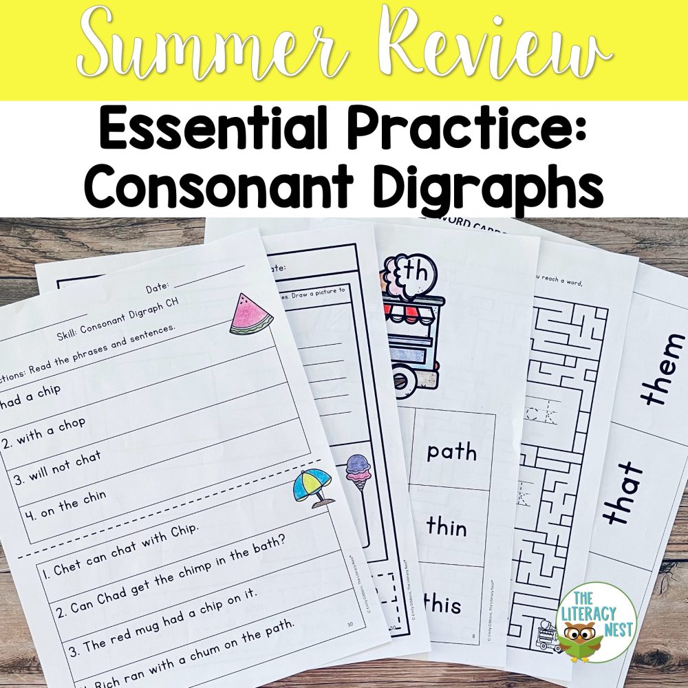 Consonant Digraphs Activities for Orton-Gillingham Lessons SUMMER ...