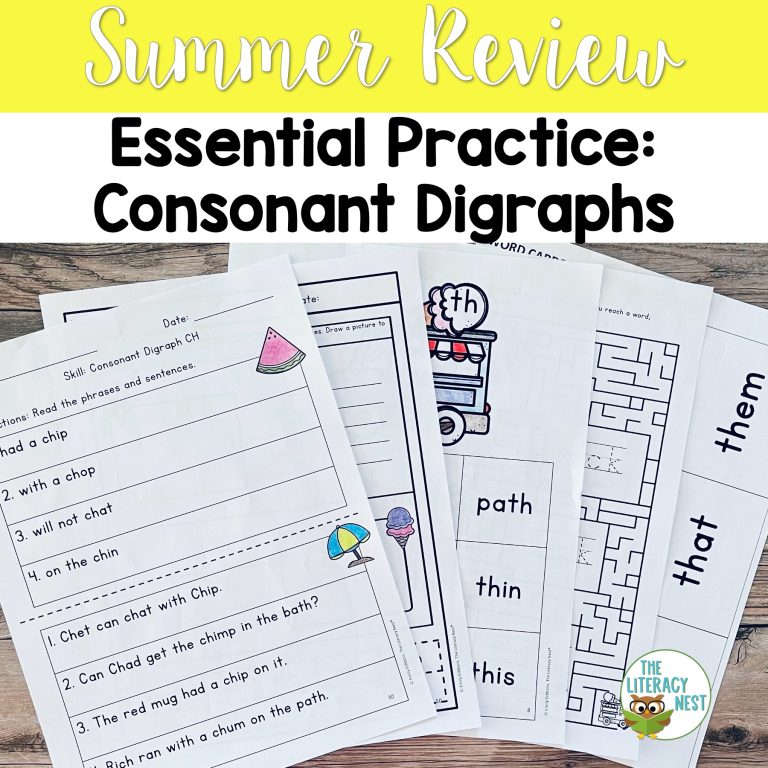 Consonant Digraphs Activities for Orton-Gillingham Lessons SUMMER ...