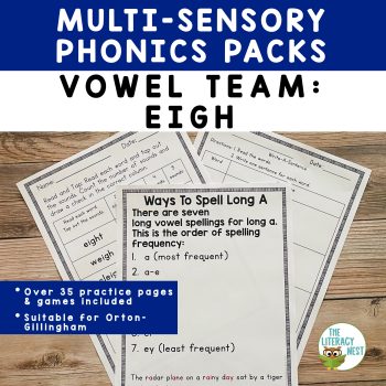 Vowel Team EIGH Phonics Activities for Orton-Gillingham Lessons - The ...