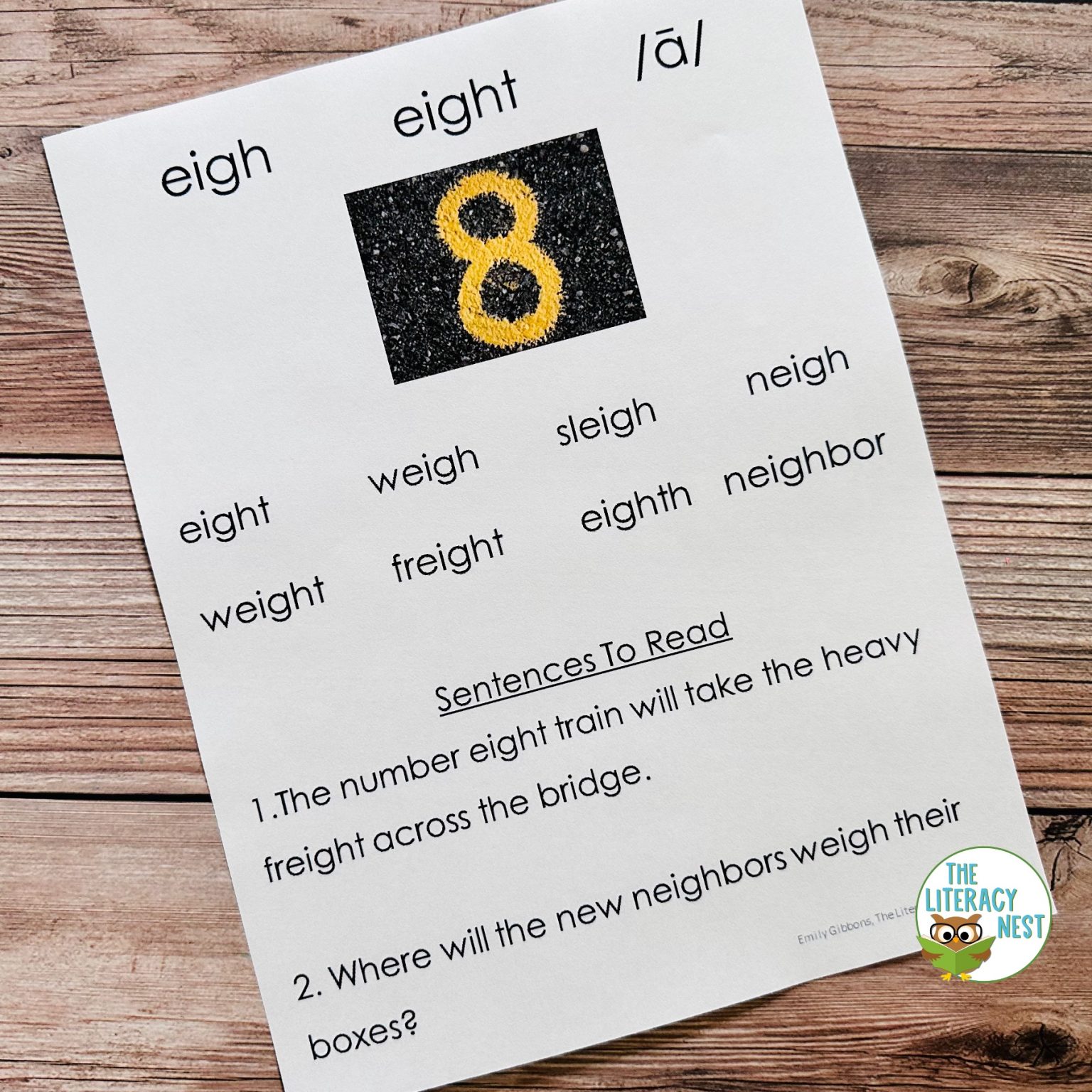 Vowel Team EIGH Phonics Activities for Orton-Gillingham Lessons - The ...