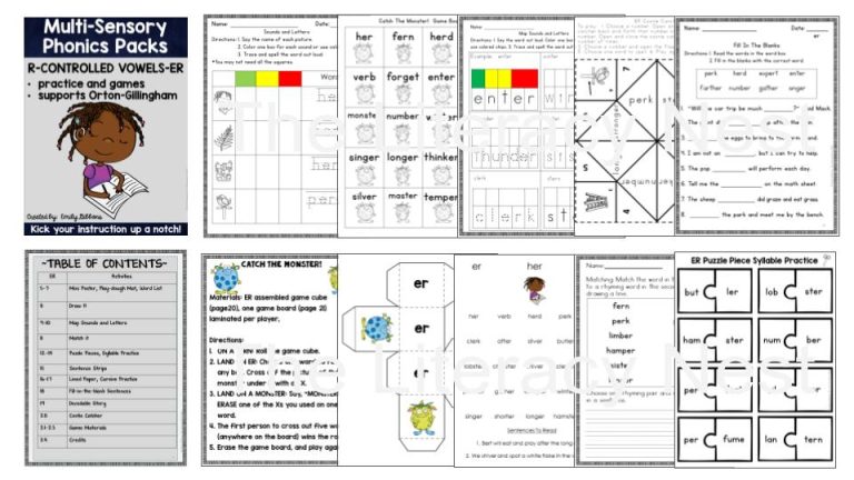 Orton-Gillingham R-Controlled Vowels Games, Worksheets and Activities ...