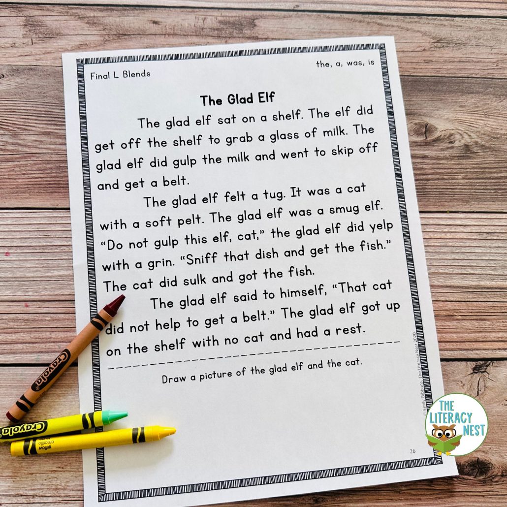 Consonant Blends Final L Phonics Activities for Orton-Gillingham ...