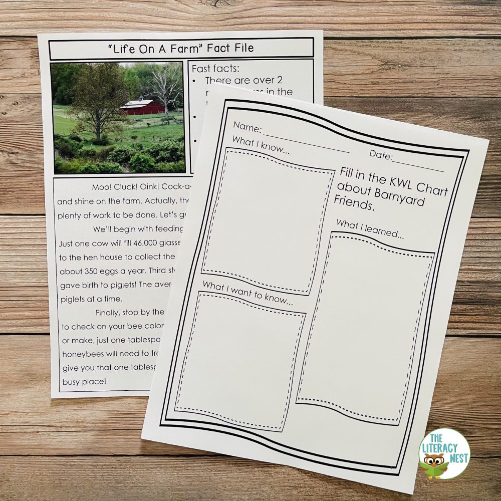 Task Cards Farm Animals Informational for Literacy Centers - The ...