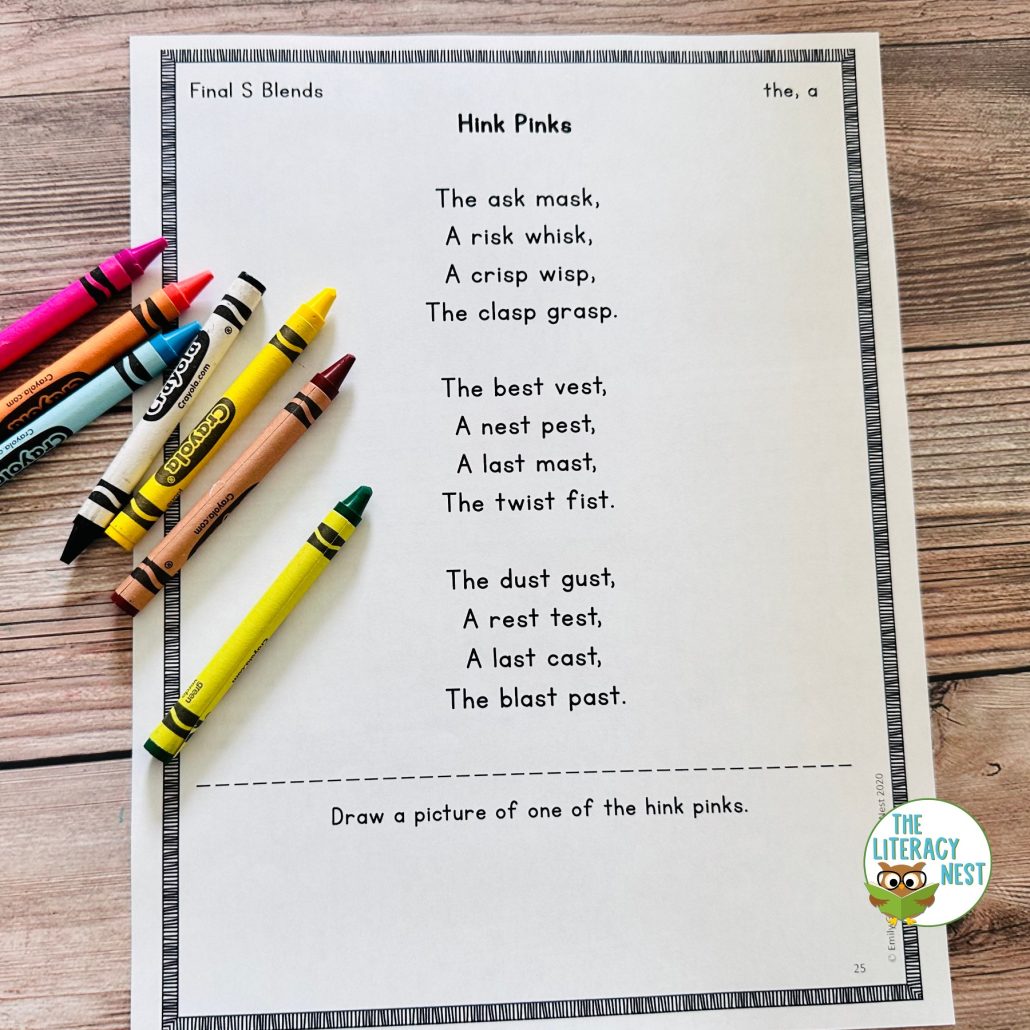 Consonant Blends Final S Phonics Activities for Orton-Gillingham ...