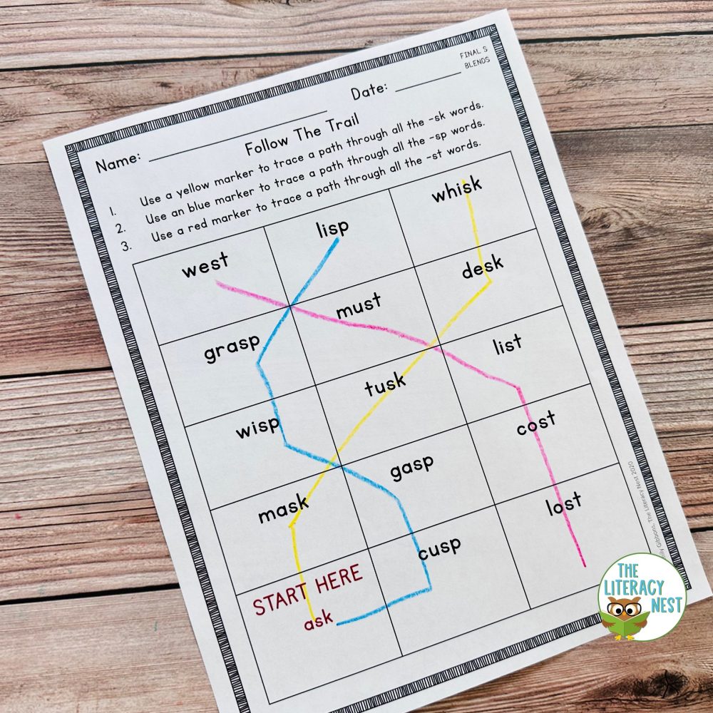 Consonant Blends Final S Phonics Activities for Orton-Gillingham ...