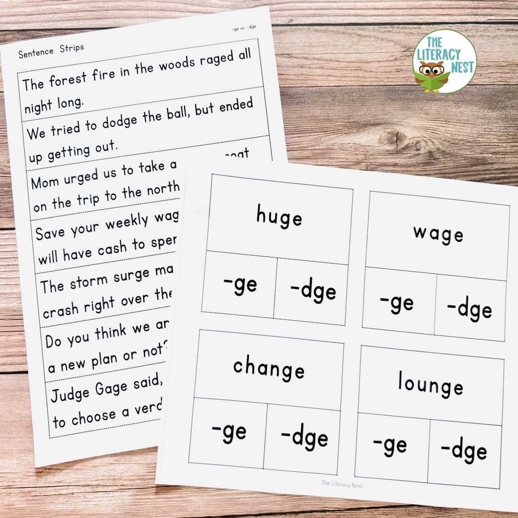 GE/DGE Phonics Activities for Orton-Gillingham Lessons - The Literacy Nest