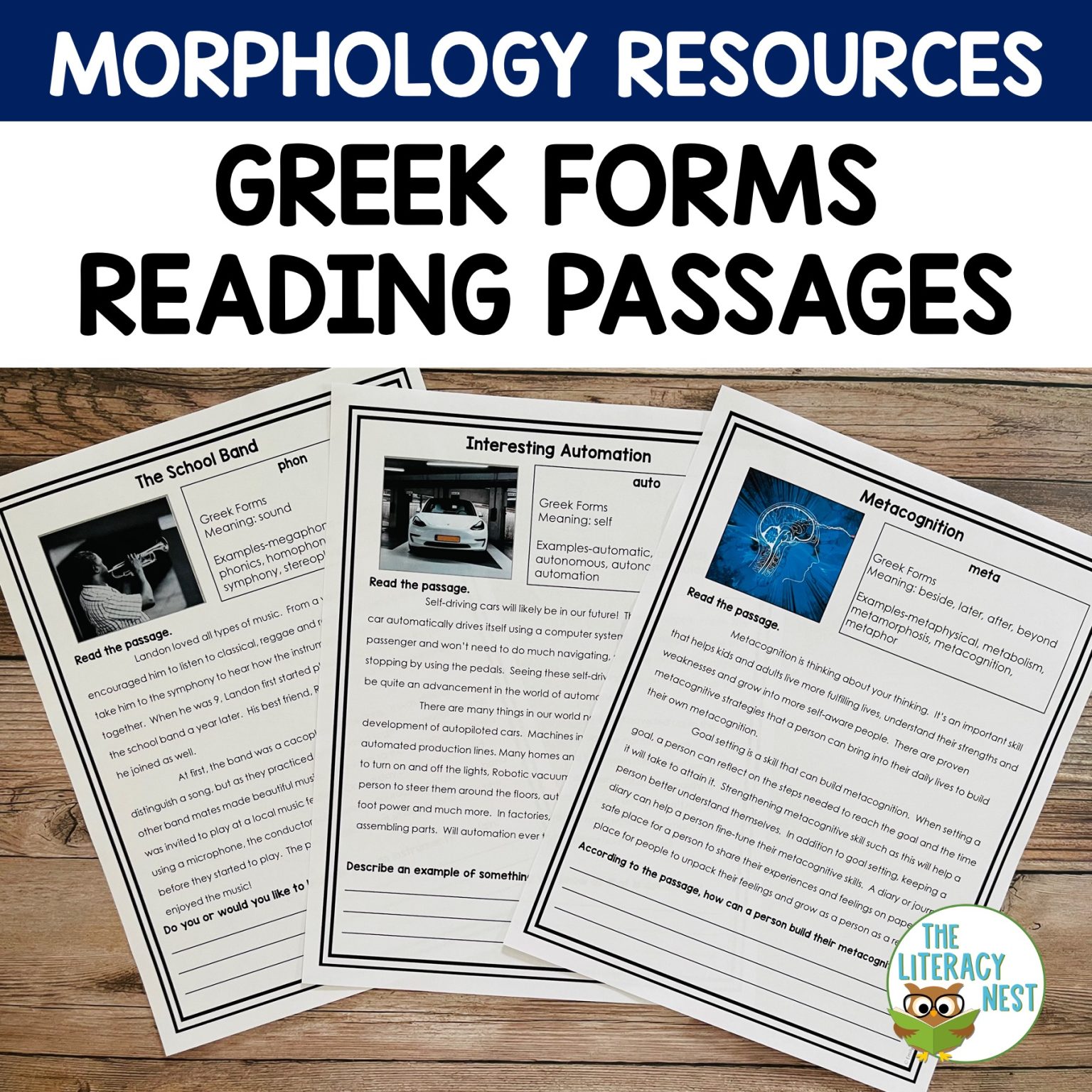 Morphology Reading Passages for Prefixes, Suffixes, Roots, Greek Forms ...