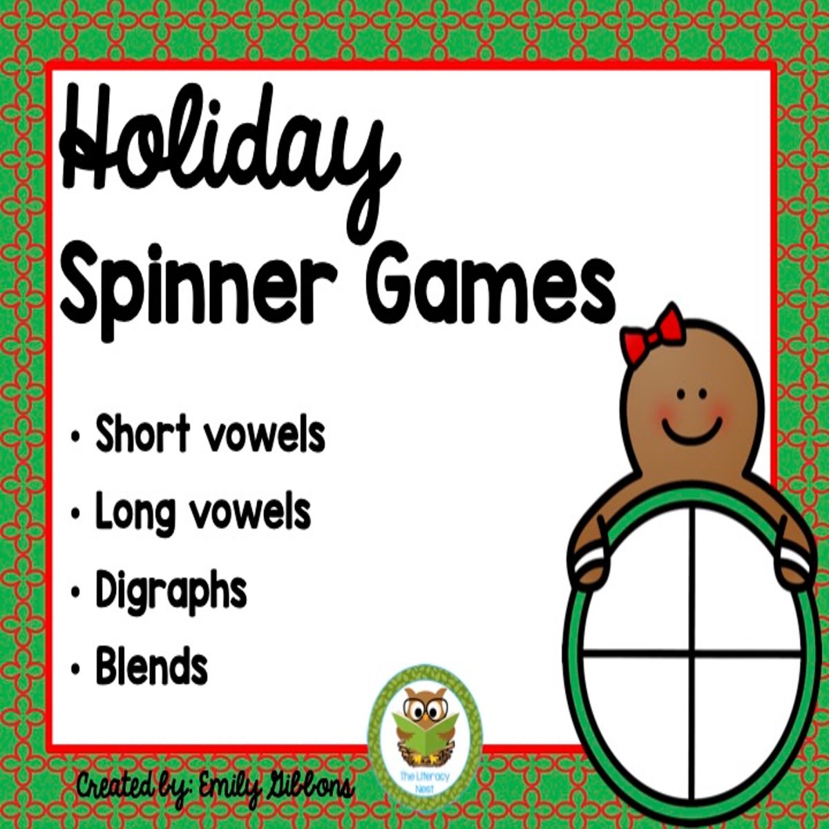 Literacy Games: Phonics Spinner | FREEBIE Holiday Activity Multisensory ...