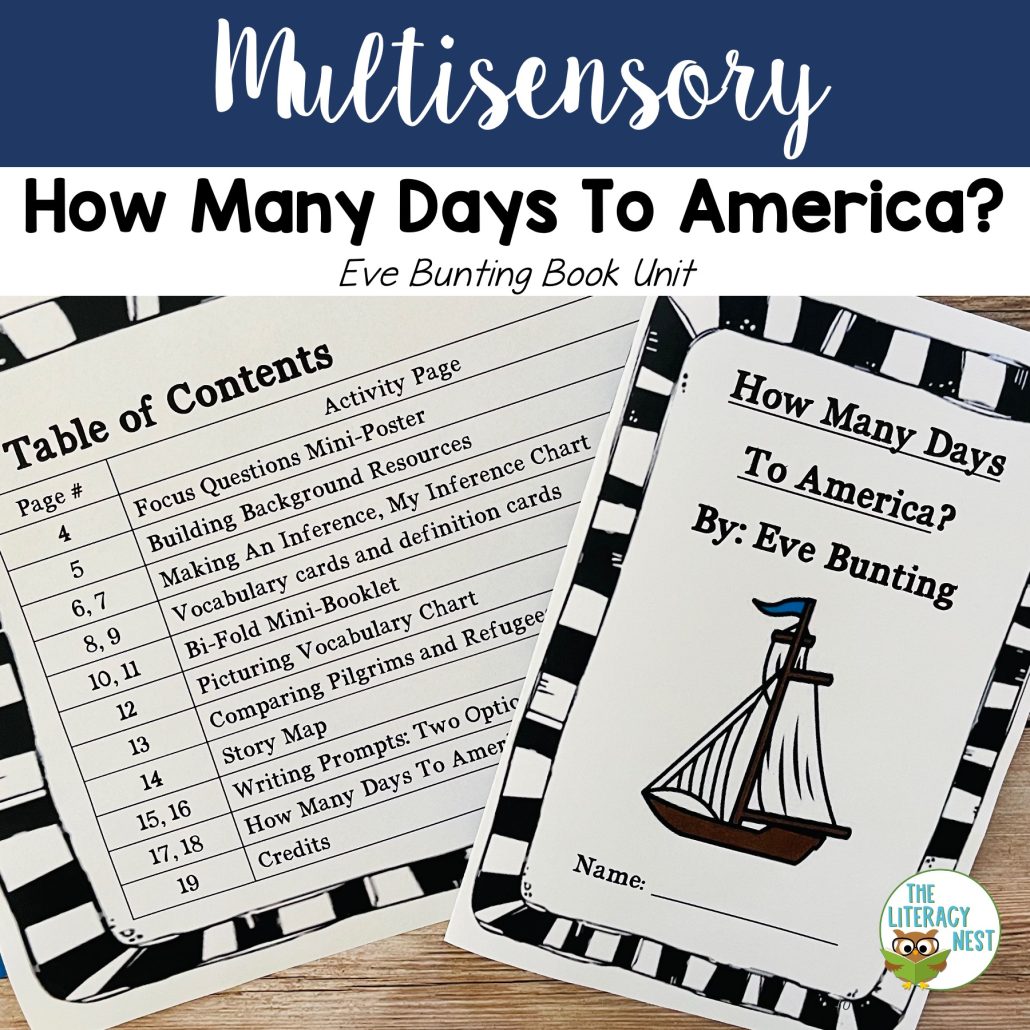 How Many Days To America? Eve Bunting Book Unit Thanksgiving Literacy ...