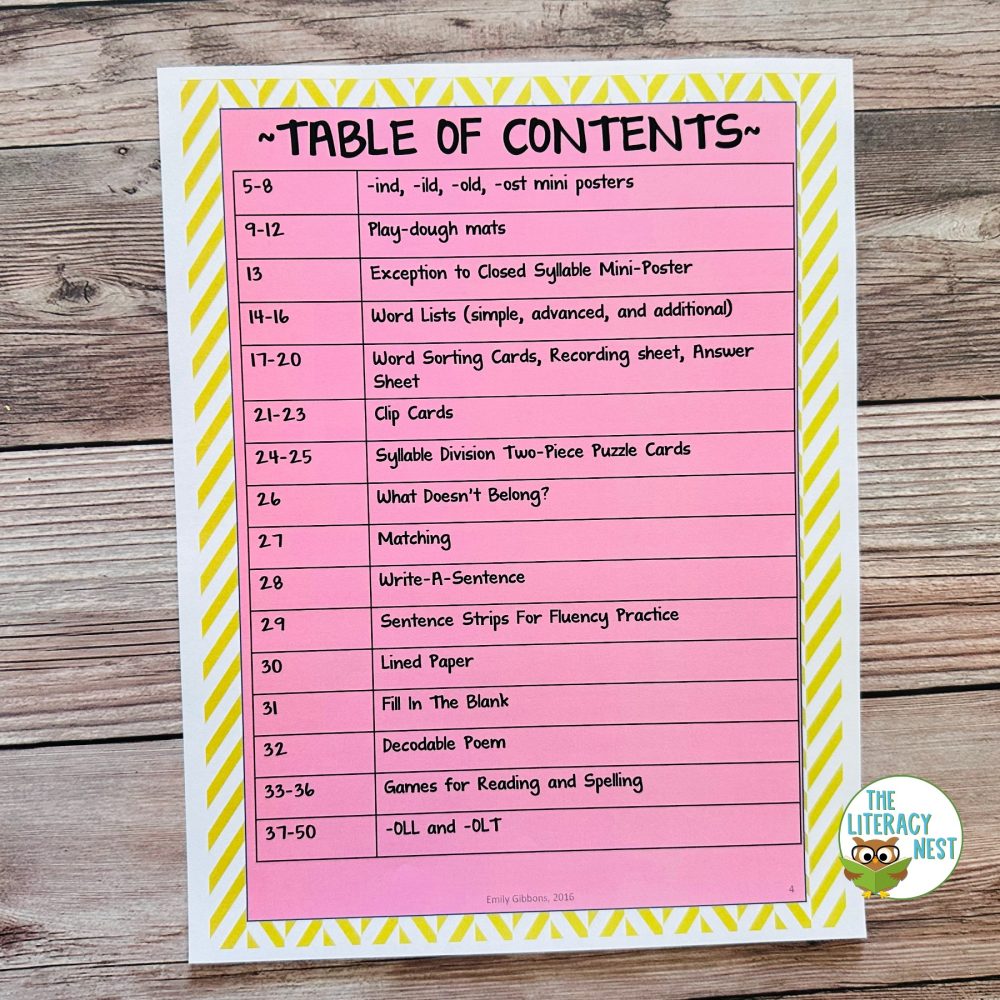 Closed Syllable Exception: IND, ILD, OLD, OST, -OLL, -OLT Systematic ...