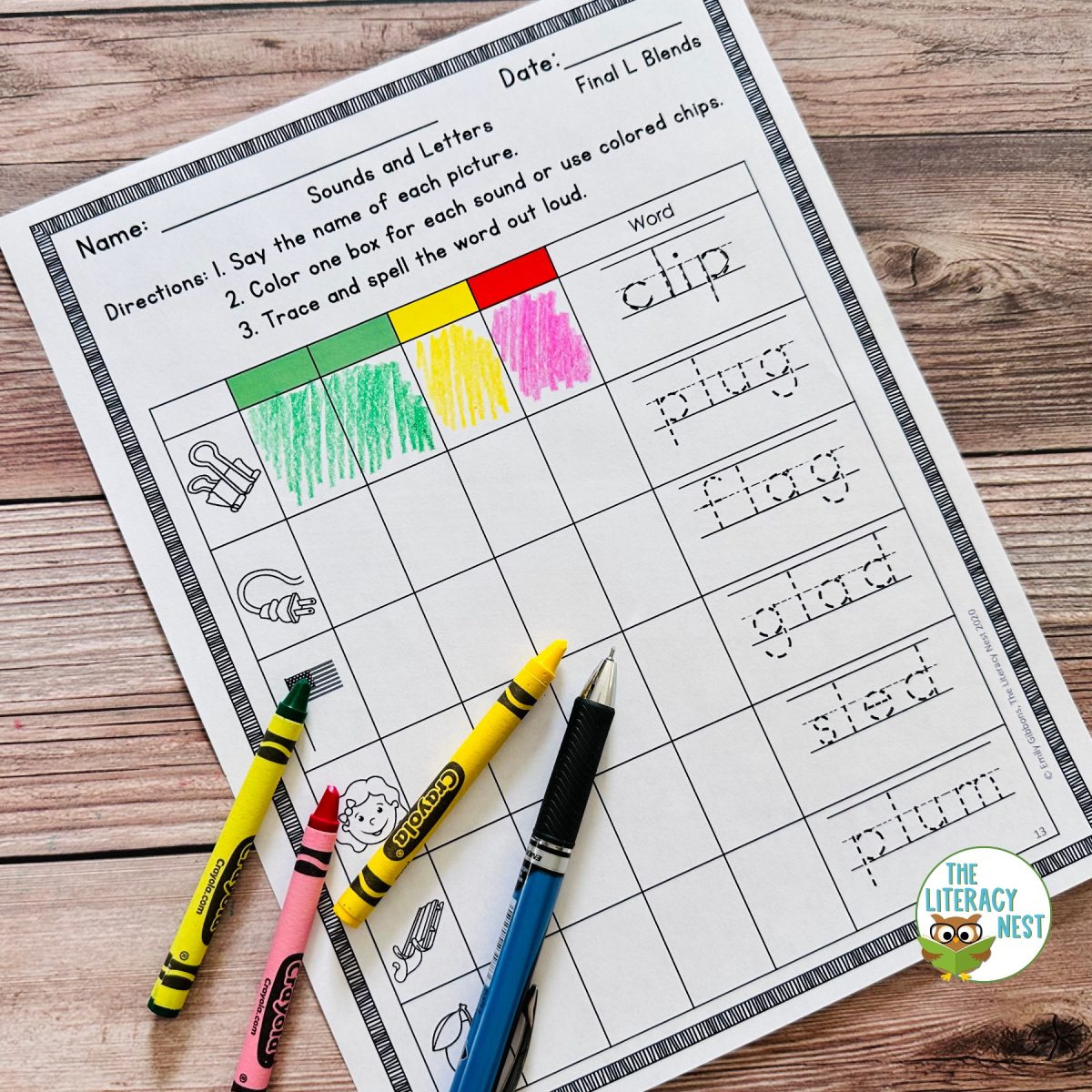 Consonant Blends Initial L Phonics Activities for Orton-Gillingham ...