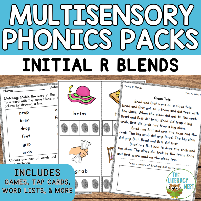 Consonant Blends Initial R Phonics Activities for Orton-Gillingham ...